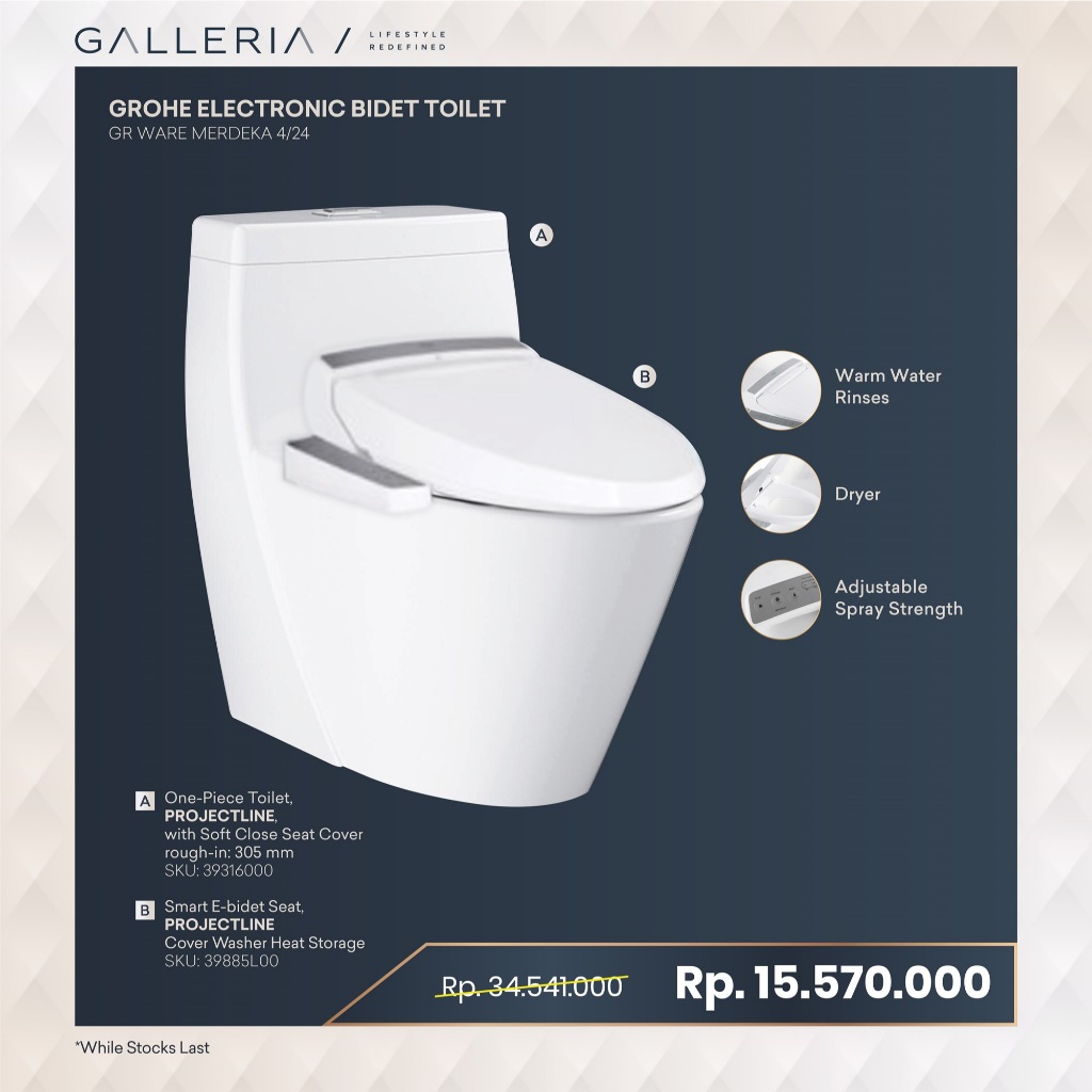 Jual Grohe Toilet Package with Electronic Bidet Seat / Grohe Paket ...