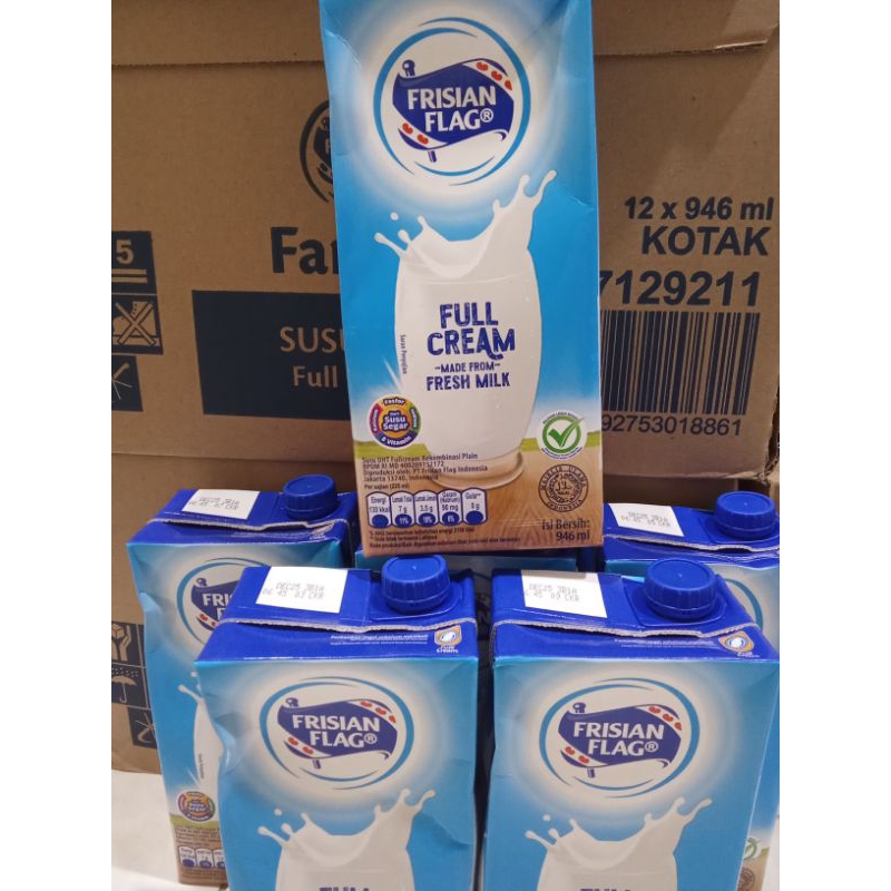Jual Susu Frisian Flag UHT Full Cream 946 Ml Susu Frisian Flag Milk Full Cream 1 Liter | Shopee ...