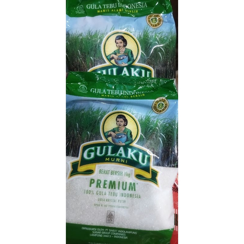 Jual Gula Pasir Merek Gulaku Hijau Premium berat 1 Kg packing Aman ...