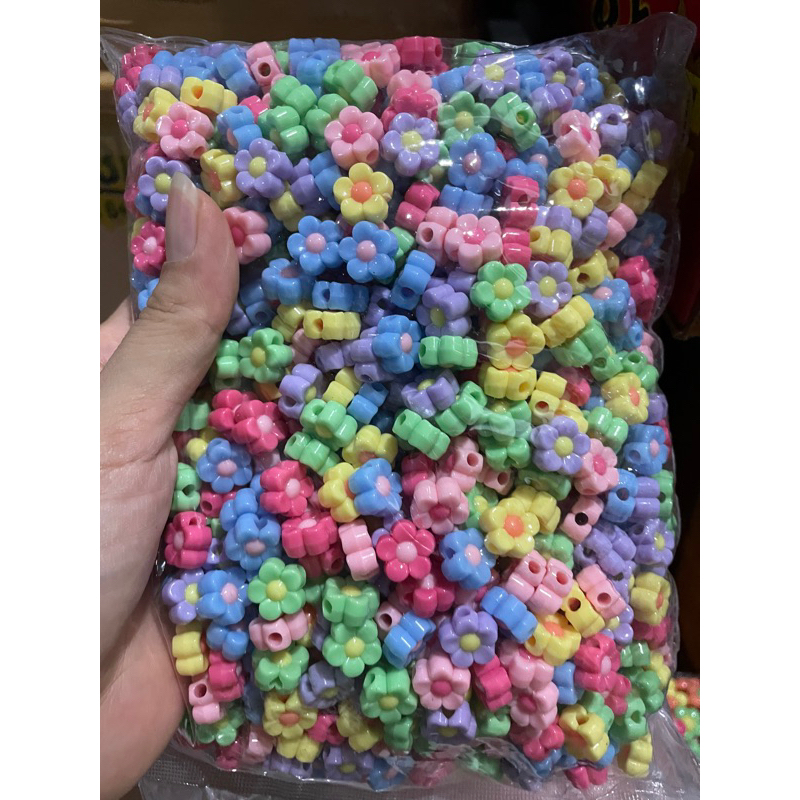 Jual manik DUA WARNA CERAH lubang tembus bunga kupu pita love | Shopee ...