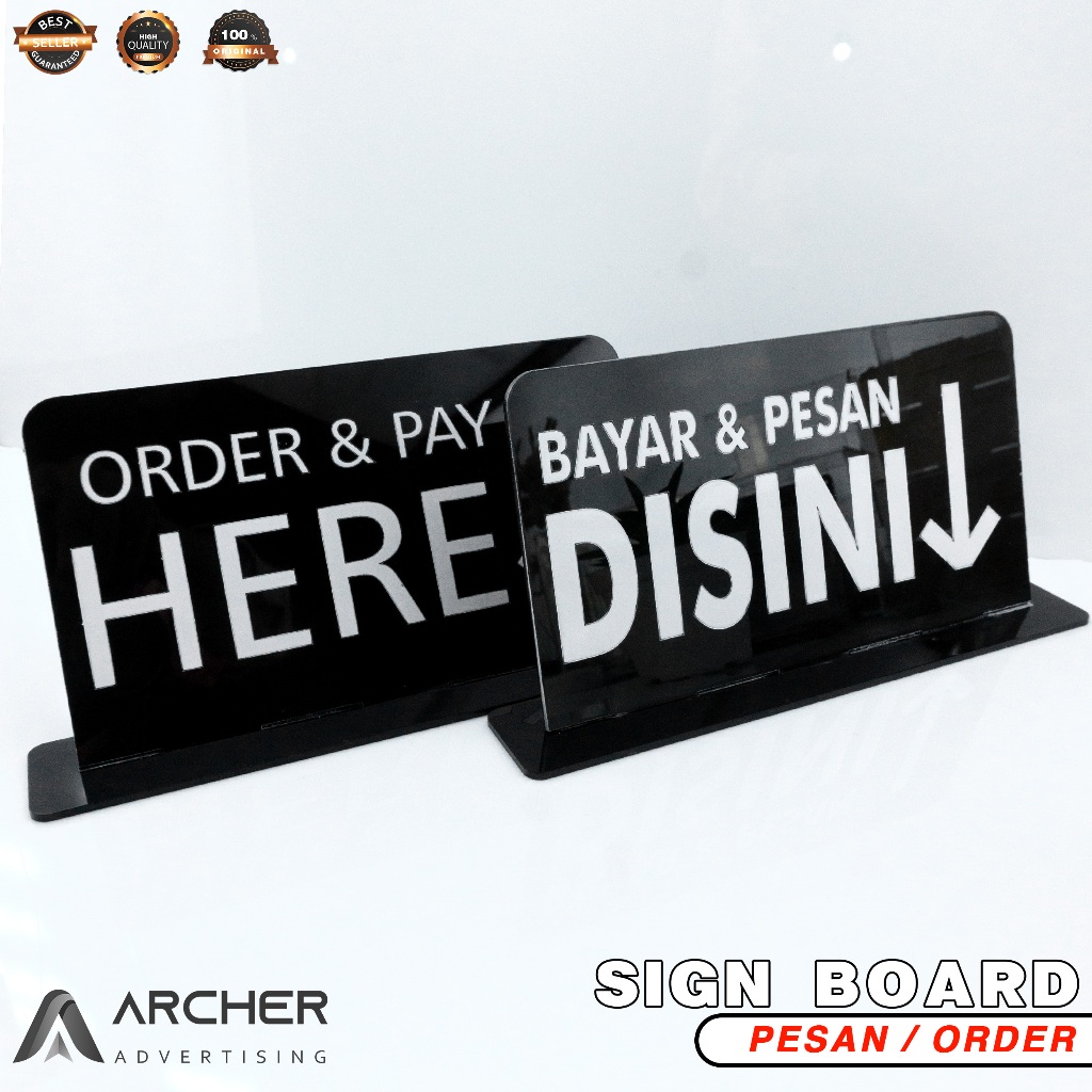 Jual SIGN BOARD ORDER HERE PESAN DAN BAYAR DISINI AKRILIK PAPAN ...