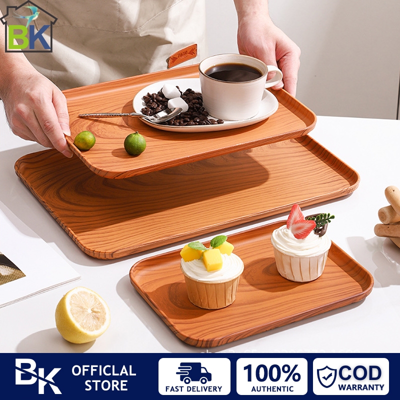 Jual Nampan Saji Kotak Tray Plastik PP Motif Kayu Makanan Minuman ...