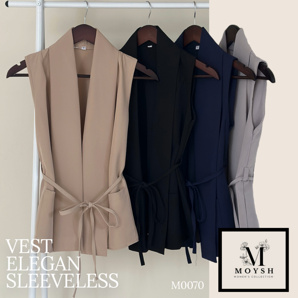 Jual MOYSH Vest Rompi Elegan Office Formal Mordern Baju Perempuan Wanita modis Sleeveless ...