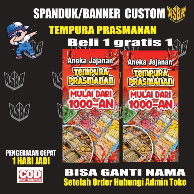 Jual benner / Spanduk Tempura Prasmanan / bisa ganti nama / beli 1 ...
