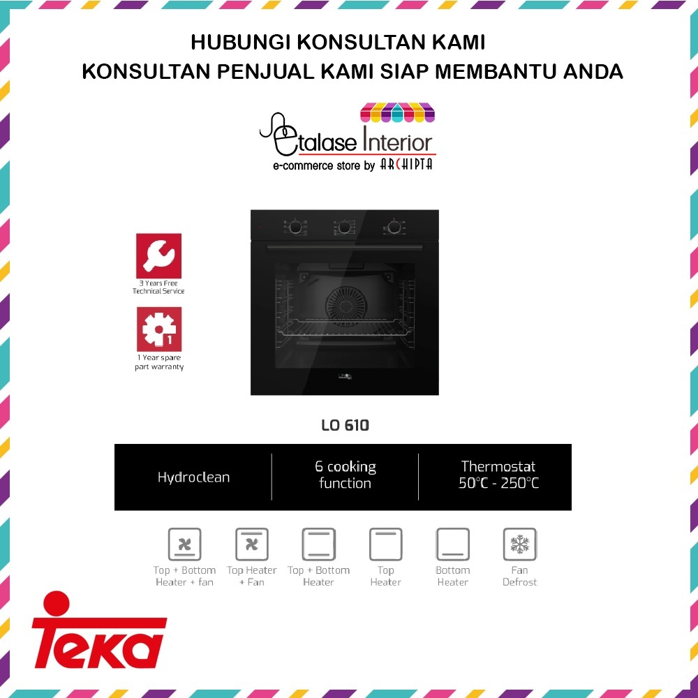 Jual Teka Linea - Oven Listrik Tanam Freestanding LO 610, LO 630, LO ...