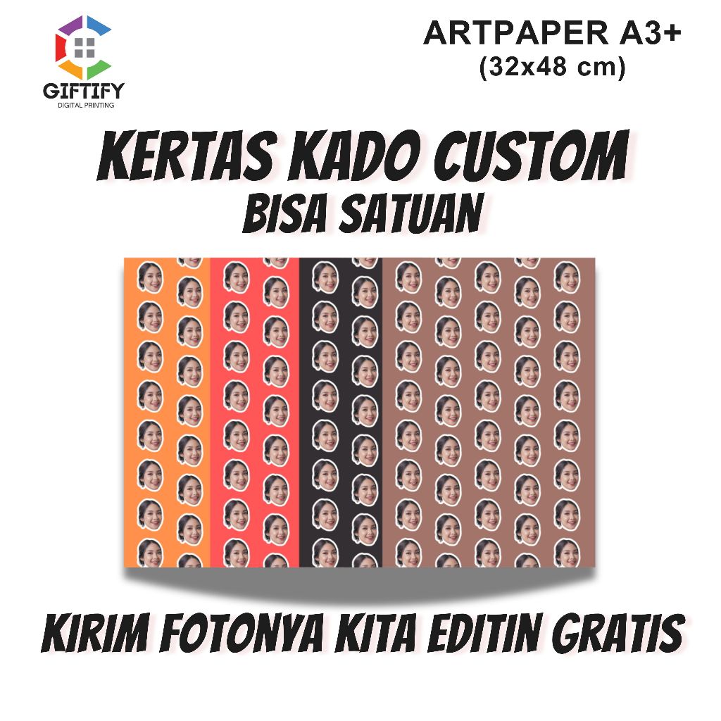 Jual KERTAS KADO CUSTOM WAJAH AYANG KPOP BTS / Kertas Kado Custom ...