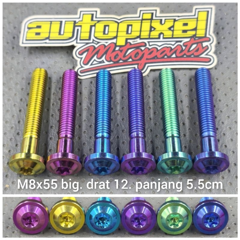 Jual Baut titanium 8x55 big baut titan drat 12 panjang 5.5cm Grade 5 vietnam | Shopee Indonesia