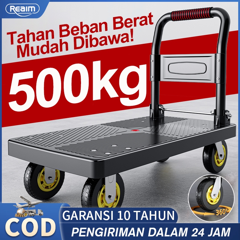 Jual REAIM-trolley troli Barang Lipat 500kg Handtruck Besi Silent Wheel ...