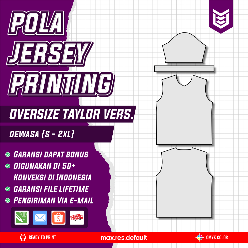 Jual POLA JERSEY PRINTING OVERSIZE TAYLOR VERSION | Shopee Indonesia