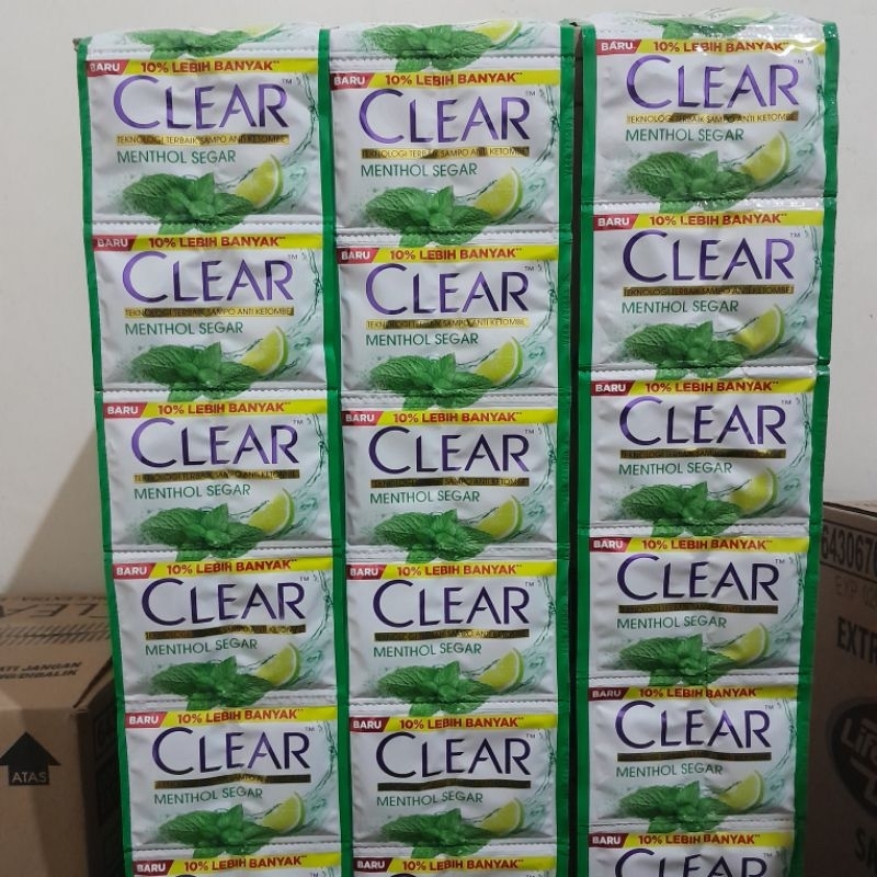 Jual Shampo Clear Perawatan Rambut Menthol segar sachet renteng (1 ...