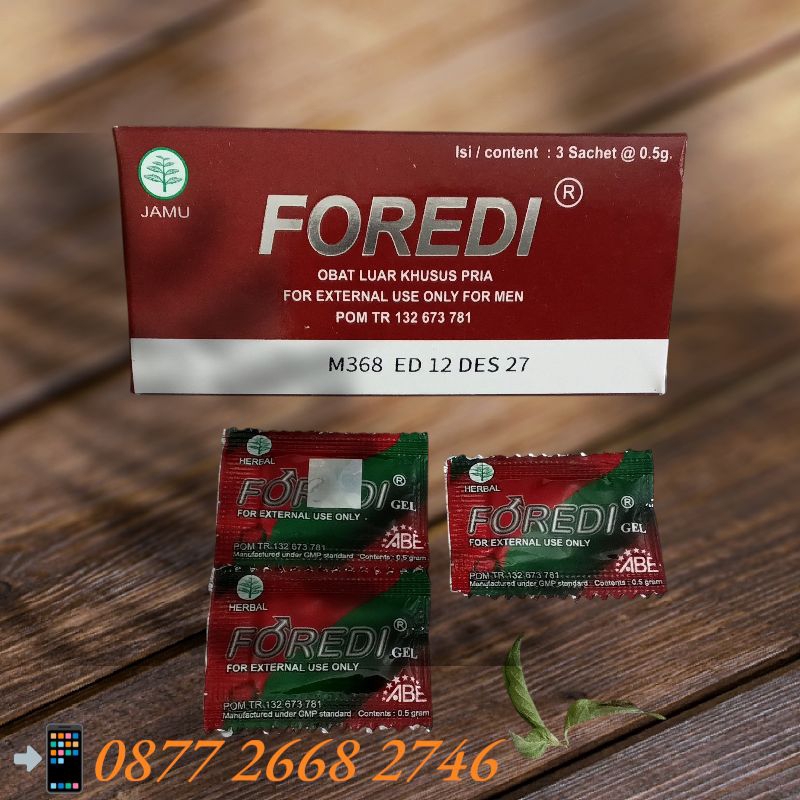 Jual FOREDI Gel obat herbal oles penunjang performa pria original ( 1 ...
