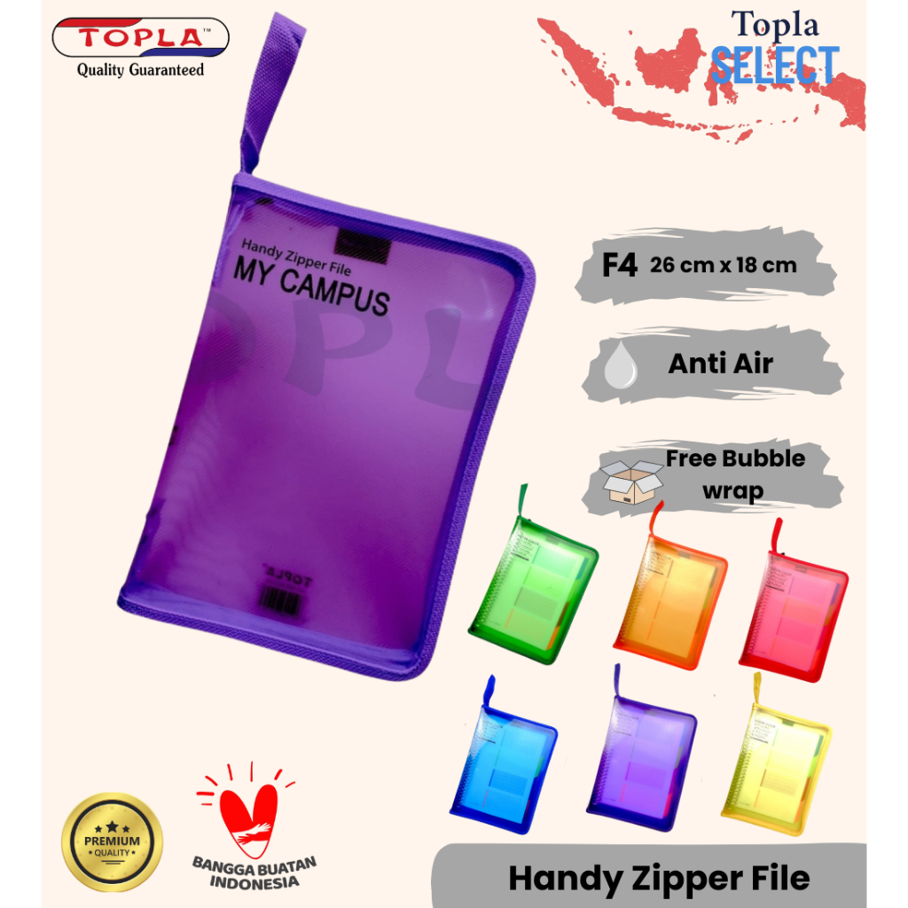 Jual Zipper File A5 / Map Berkas A5 / Map Dokumen Mini / Map A5 / Handy ...