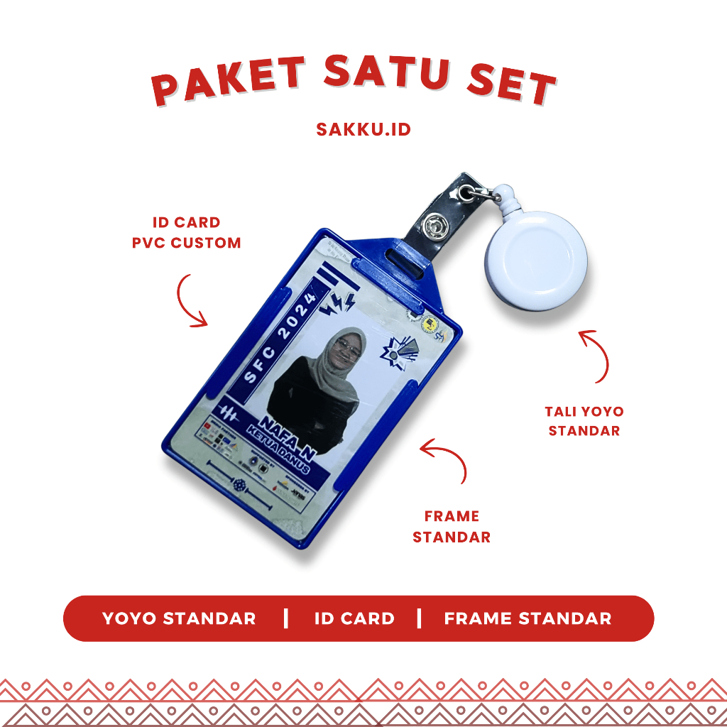 Jual SATU SET PAKET NAME TAG CETAK ID CARD / YOYO STANDAR /HOLDER STD ...