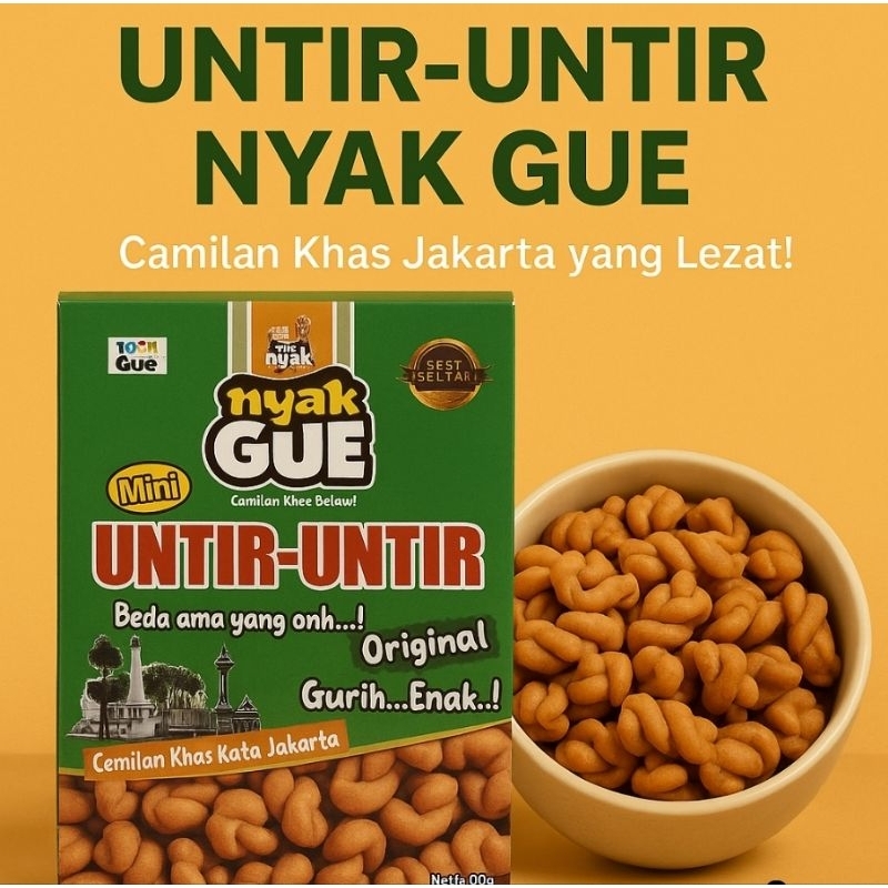 Jual Untir-Untir Mini Oleh Oleh Jakarta Khas Betawi Nyak Gue 80g ...