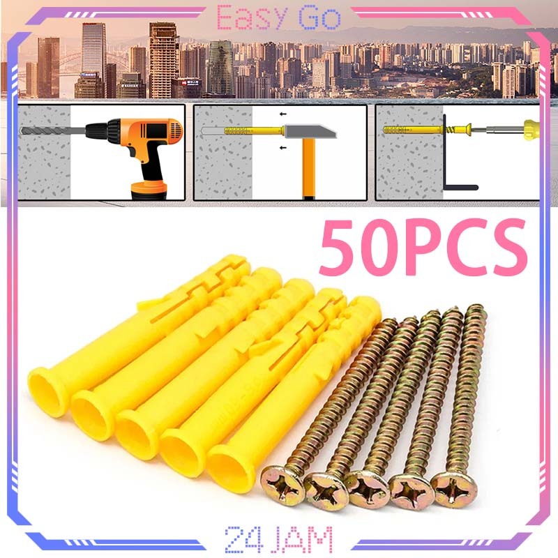 Jual 50set Angkur Skrup Baut Vischer Set Sekrup Dinding Tembok Angkur ...