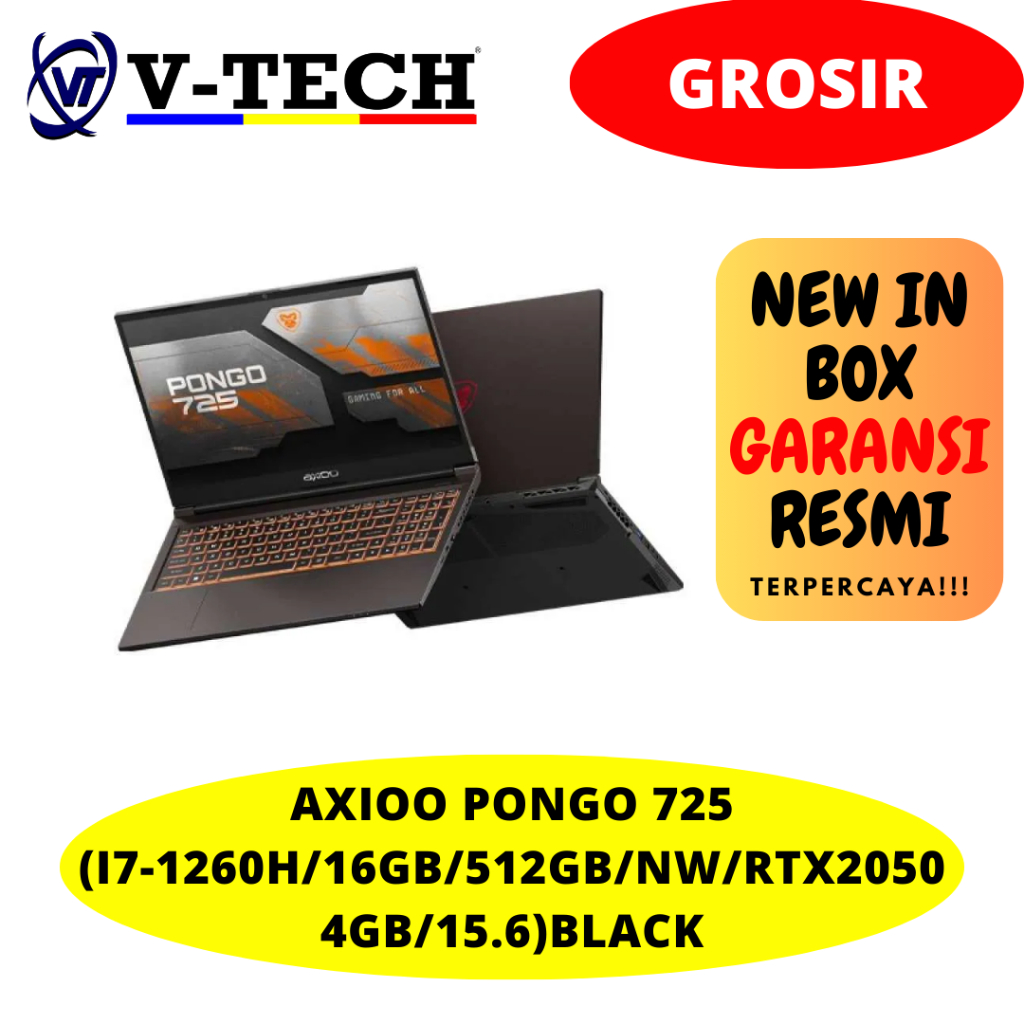 Jual AXIOO PONGO 725(I7-1260H/16GB/512GB/NW/RTX2050 4GB/15.6)BLACK ...