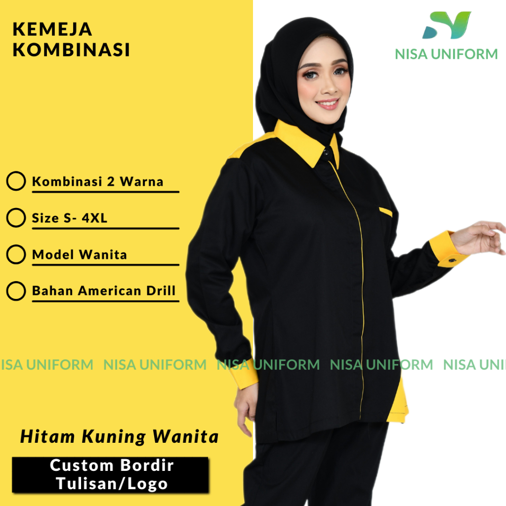 Jual Atasan Hitam Kombinasi Kuning Pria Wanita/Kombinasi Batik Pria ...