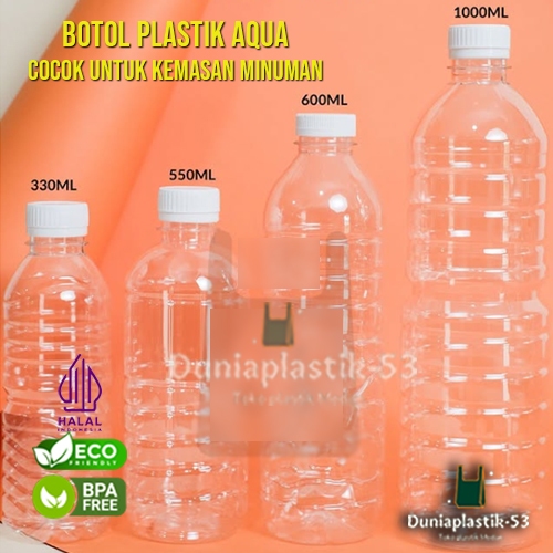 Jual Botol Plastik Aqua Putih motif Ao / Botol Vit jus minuman / Botol ...