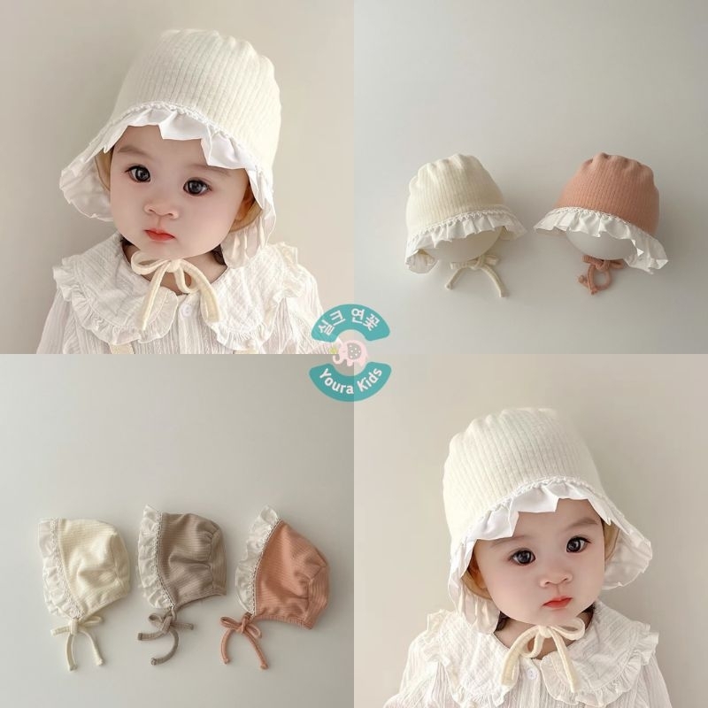 Jual 0-18 bln | Topi BONNET Anak Bayi Newborn-ENGLISH MODEL LINED-New ...