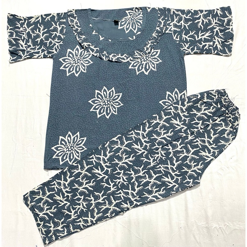 Jual standar LD 112cm SETELAN BATIK CAP SUPER MOTIF BUNGA KEMBAR ...