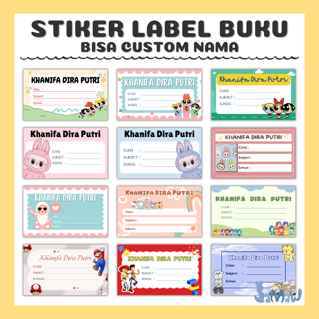 Jual Stiker Label Buku | Sticker Mata Pelajaran Sekolah | Stiker Buku ...