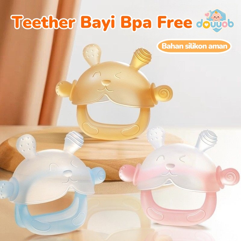 Jual Douuob Teether Bayi Free Bahan Keamanan Anak Silikon Kelas Makanan ...