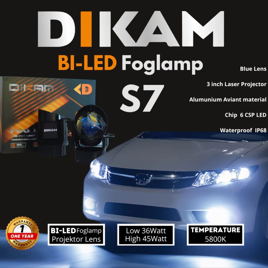 Jual S7 - Lampu Foglamp Biled 3 inch Dikam S7 1 Warna Dan 3 Warna | Lampu Kabut Foglight Foglamp ...