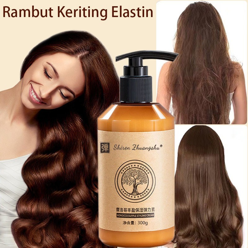 Jual Keriting rambut krim Elastis wanita 300ml Kurangi rambut kusut ...