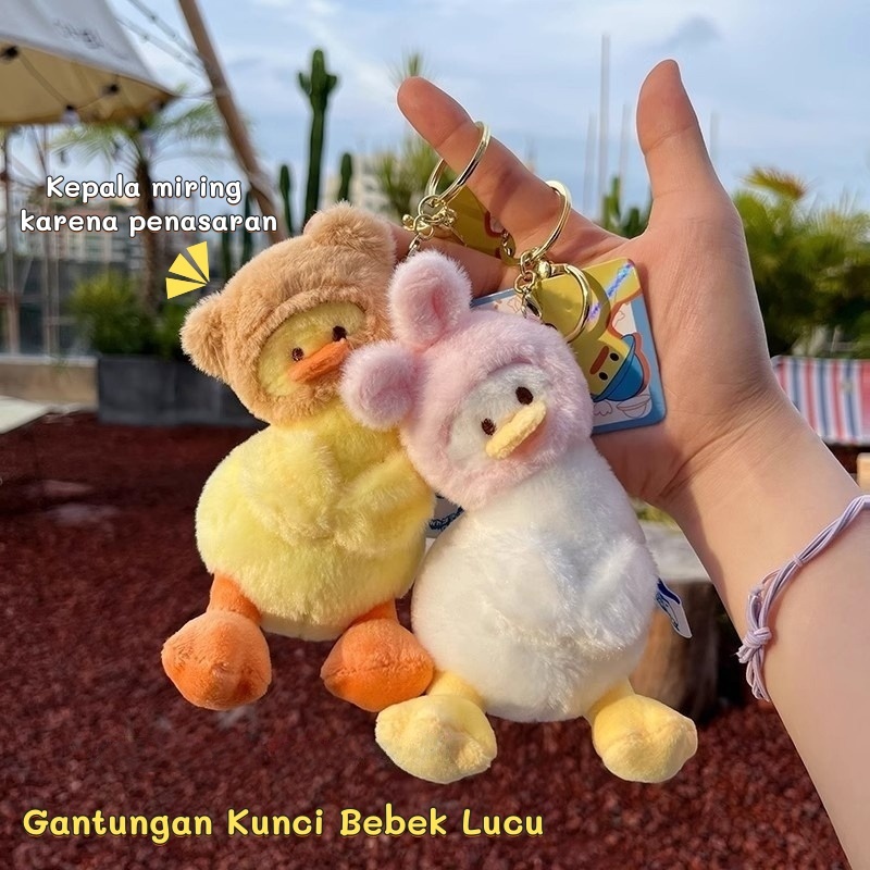 Jual Gantungan Kunci Bebek/Bebek Kreatif Dengan Kepala Miring/Merah ...