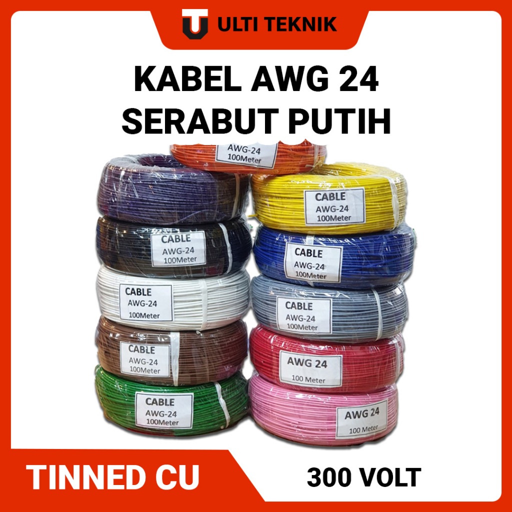 Jual Kabel AWG 24 Serabut Putih | Silver Tinned Cooper - Harga per meter | Shopee Indonesia