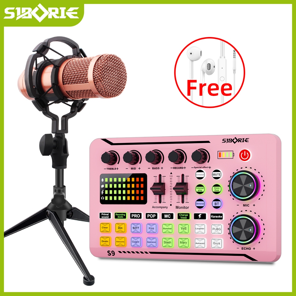 Jual Siborie【Free Headset】Soundcard S9+BM800PRO Mic Live Streaming Of ...