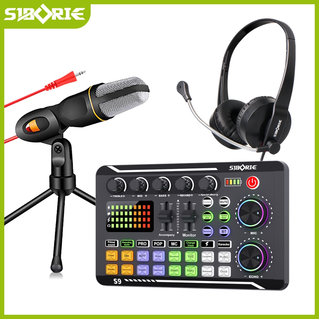 Jual Siborie S9+SF666+H2 Live Full Set Soundcard Mic Headphone 3 in 1 ...
