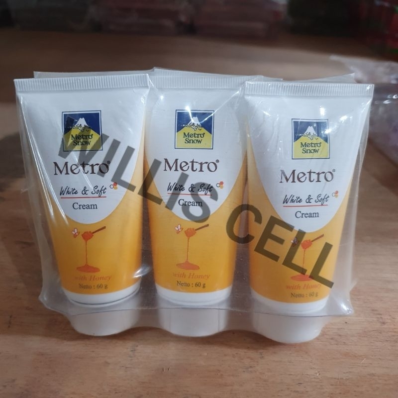 Jual Metro Snow Metro White dan Soft Cream With Honey Bedak Jadul 60 gr ...