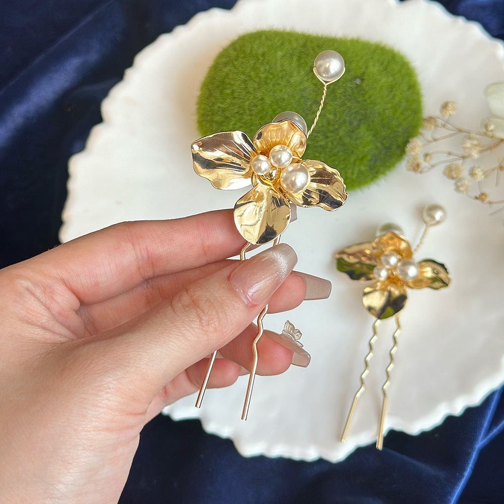 Jual Elsinore Premium Handmade Flower Crystal and Pearl Hair Comb Set ...