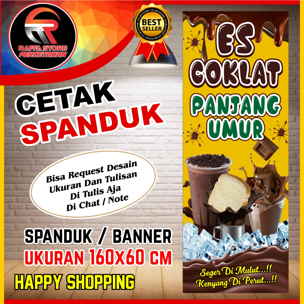 Jual Spanduk banner backdrop ES COKLAT atau Nyoklat murah bisa custom ...