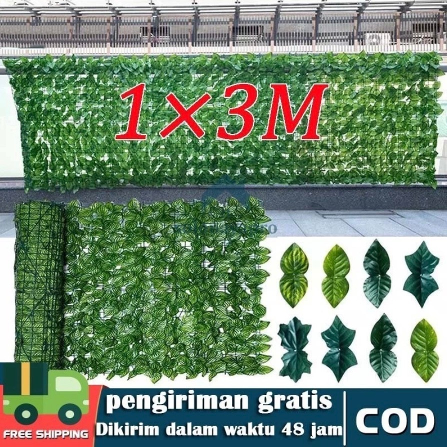 Jual Daun Rambat Sintetis/1M*3M/Plastik Dinding Rumput Buatan/Daun ...