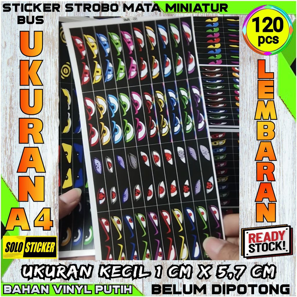 Jual Stiker Strobo Mata Kedip Bus Lembaran Isi 30 pc Bahan Hologram ...