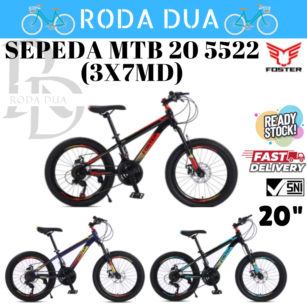 Jual SEPEDA GUNUNG / MTB UKURAN 20" TIPE FOSTER 5522 ( 3X 7 MD ...