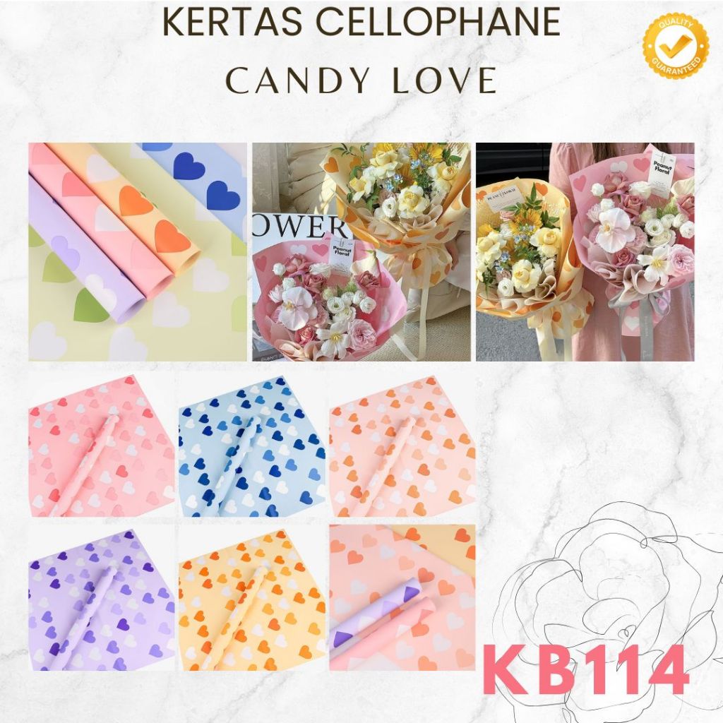 Jual Kertas Cellophane Buket Bunga Candy Love [20lembar] | Shopee Indonesia