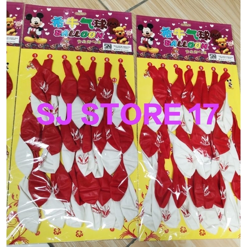 Jual BALON MERAH PUTIH LEMBARAN ISI 40 / Balon Merah Putih Lembaran ...