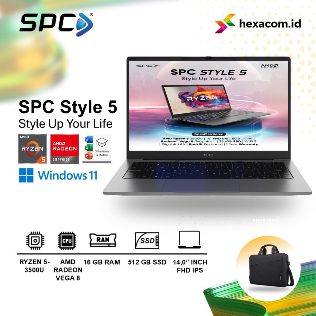 Jual SPC style 5 Ryzen 5 3500U 16GB 1TB SSD 14.0FHD IPS Windows 11 ...