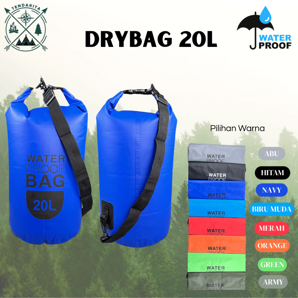 Jual Ocean Pack Dry Bag 20L Tas Anti Air Waterproof Bag 1 Tali Tas Pancing Anti Air Tas Pantai ...