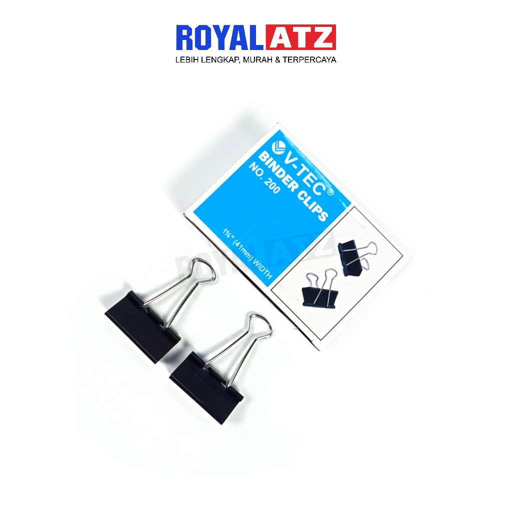 Jual Penjepit Kertas / Binder Clip Ukuran Kecil & Besar Merek V-Tec ...