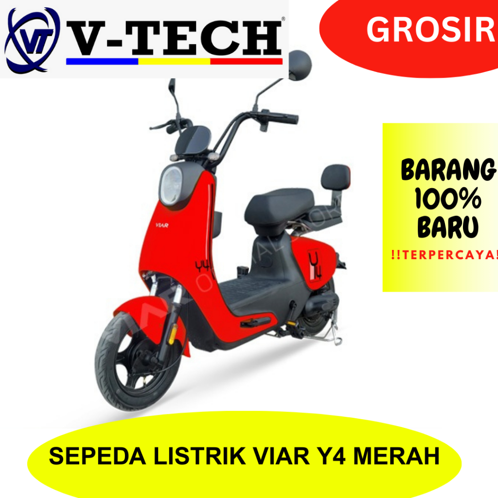 Jual SEPEDA LISTRIK VIAR Y4 MERAH | Shopee Indonesia