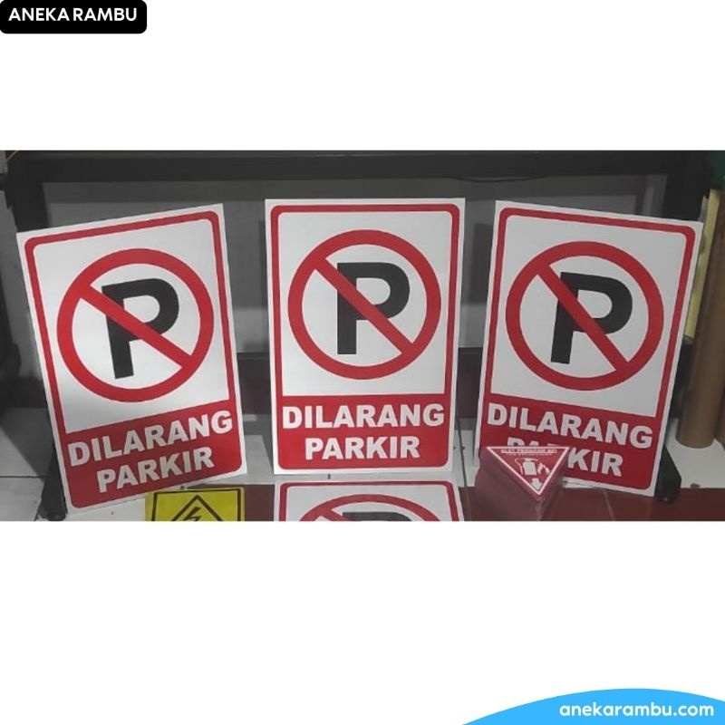 Jual Rambu Dilarang Parkir. Plat ACP tebal 3mm. Custom | Shopee Indonesia