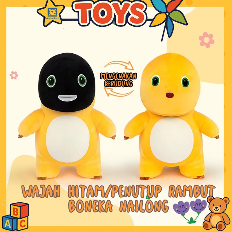 Jual 【Mainanlmut】40CM Wajah Bisa Diubah Topi Bisa Dilepas Wajah Hitam ...