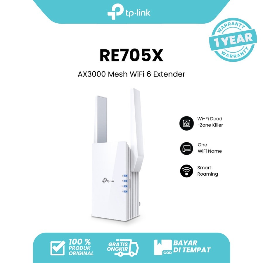 Jual TP-LINK RE705X AX3000 MESH WI-FI RANGE EXTENDER WIFI 6 3000MBPS ...