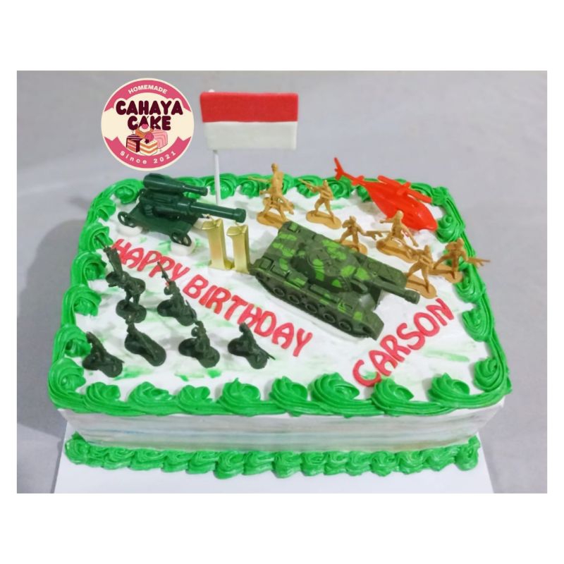 Jual Kue Ulang Tahun TNI AD / Kue Ultah Tank TNI / Tank Custom Cake ...