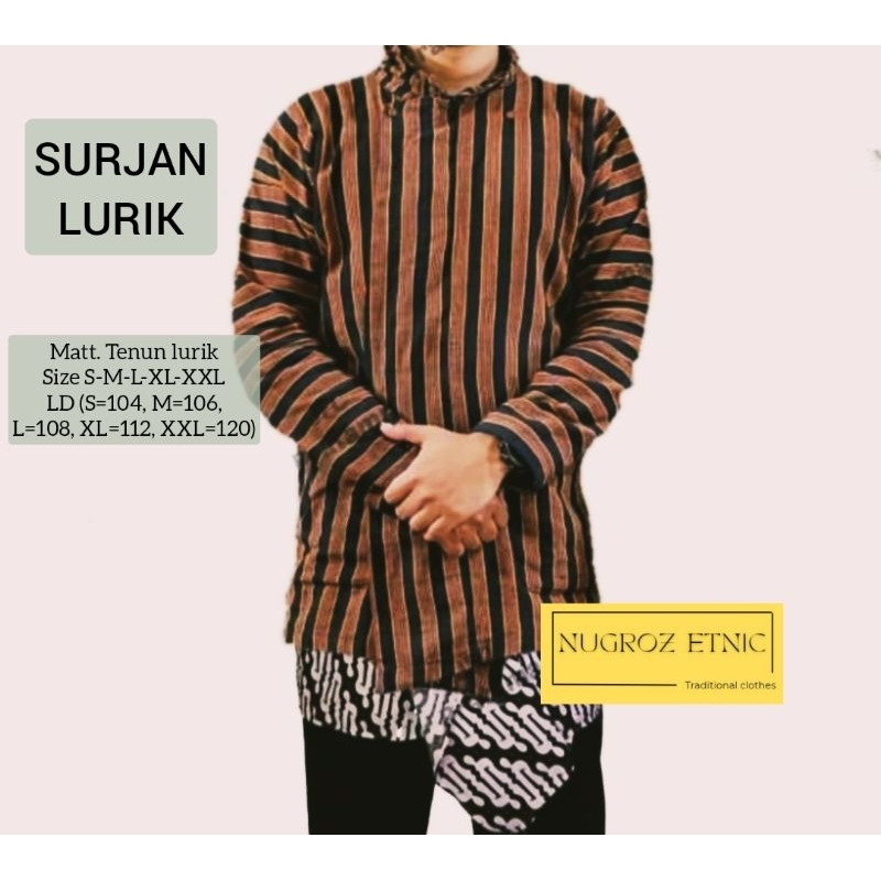 Jual SURJAN LURIK DEWASA PRIA / SURJAN PRIA / SURJAN LURIK / BAJU ADAT JAWA / PAKAIAN ADAT ...
