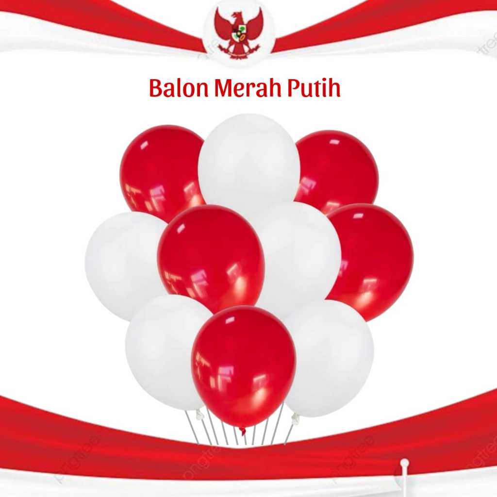Jual ISI 10 balon doff merah putih / balon lomba / Balon doff balon ...